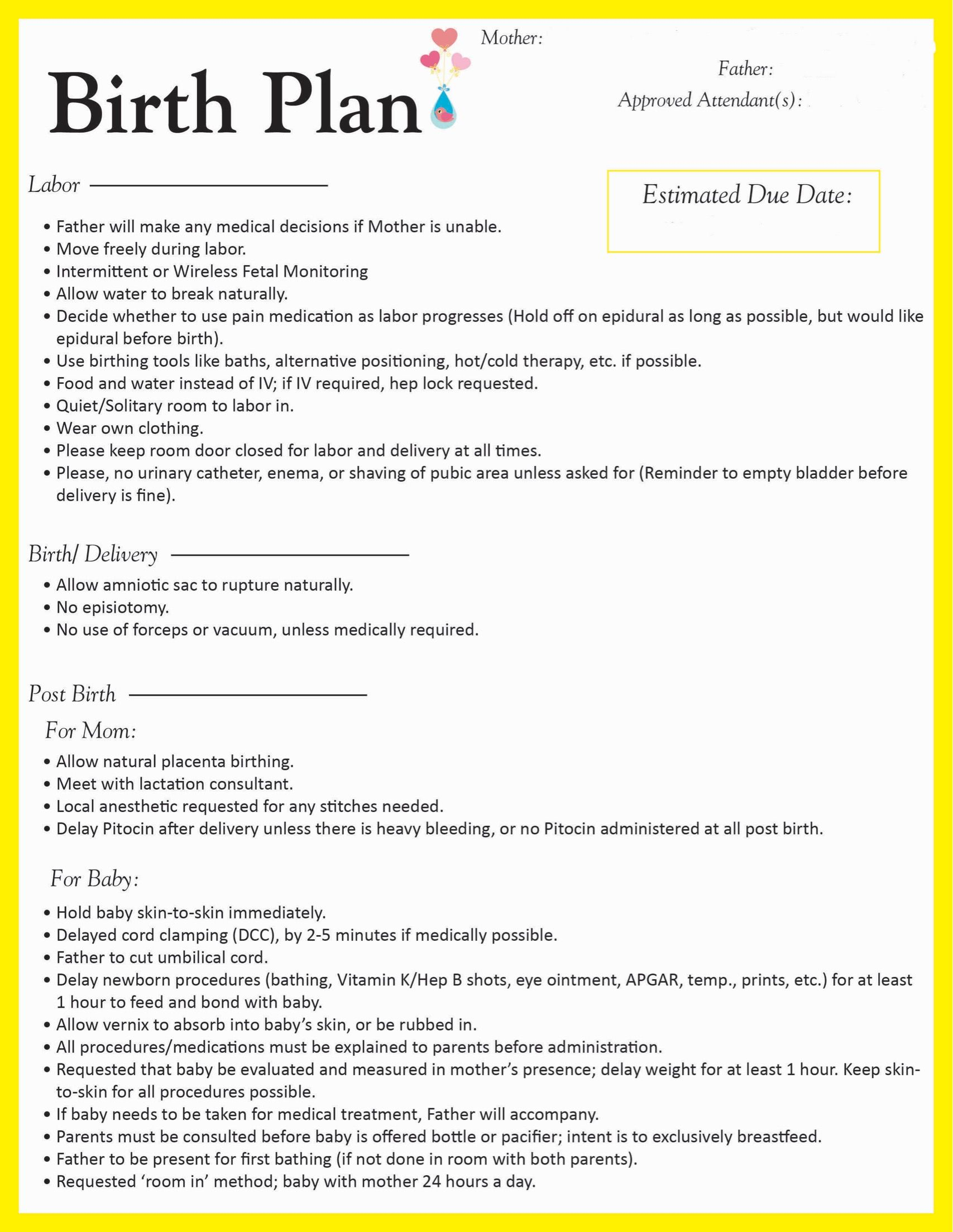 Birth Plan Worksheet Printable Lexia s Blog Birth Plan Worksheet Printable Lexia s Blog