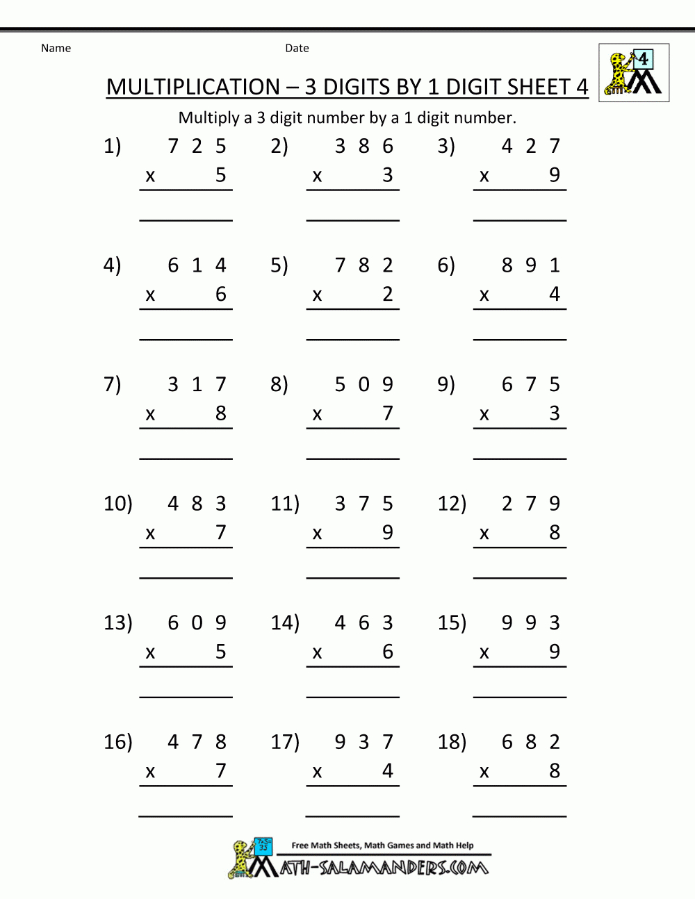 Printable Double Digit Multiplication Printable Double Digit Multiplication