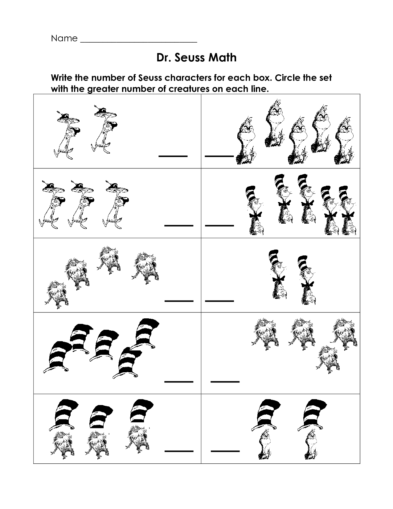 Dr Seuss Worksheet Activities Dr Seuss Worksheet Activities