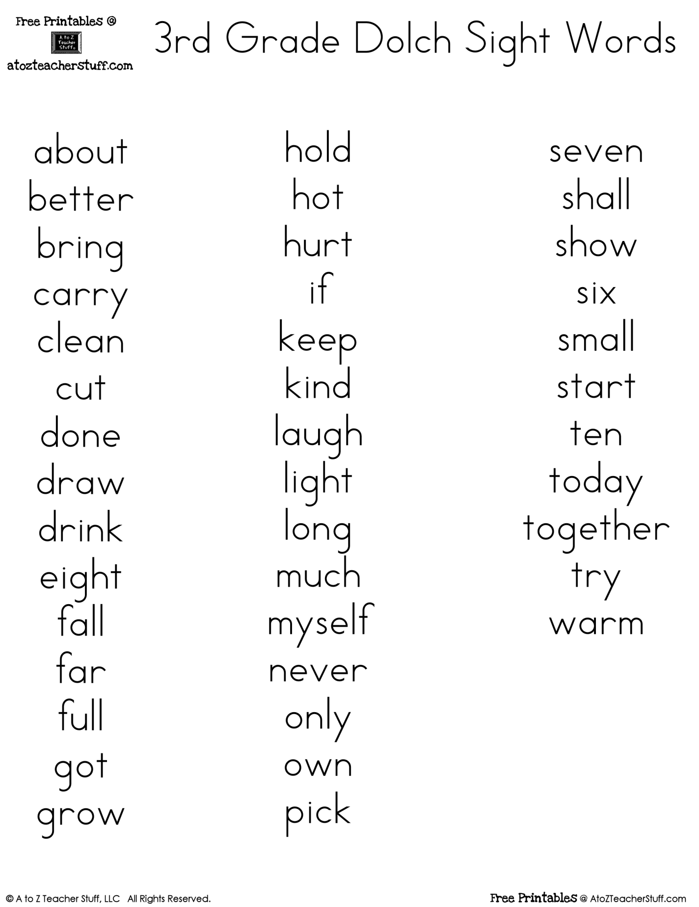 Free Printable Dolch Sight Words Worksheets Lexia s Blog