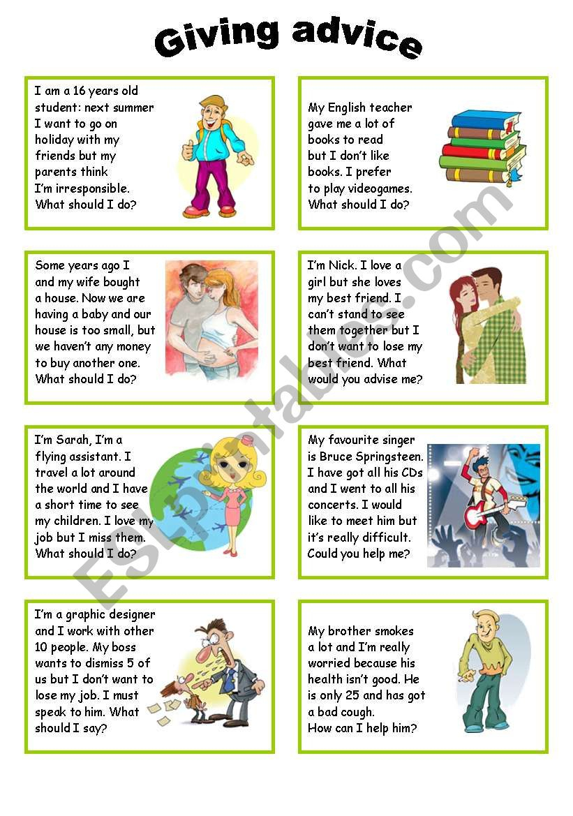 Giving Advice Using Should Worksheet Worksheet Free Esl Printable Giving Advice Using Should Worksheet Worksheet Free Esl Printable