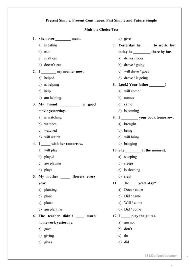 English Test Printable Worksheets Lexia s Blog