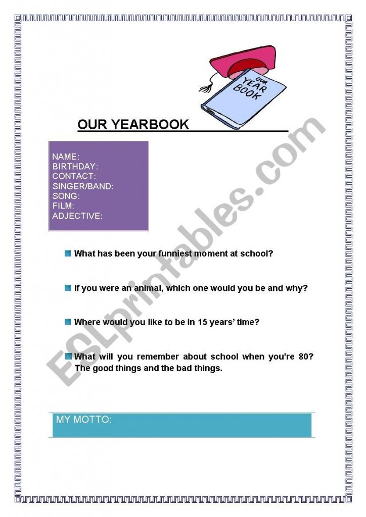 Yearbook Lesson Plans Worksheets