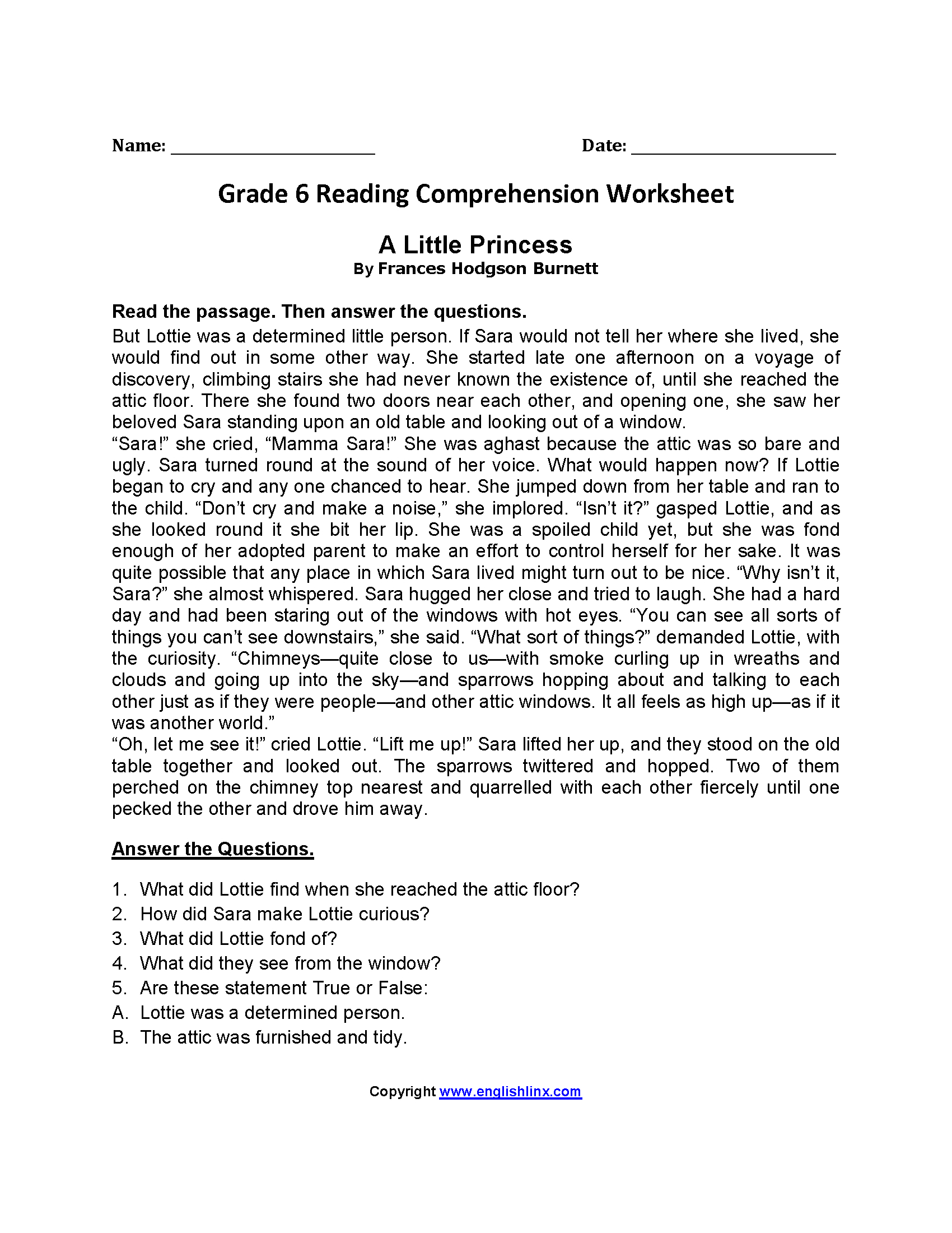 Free Printable 6Th Grade Reading Worksheets Lexia s Blog Free Printable 6Th Grade Reading Worksheets Lexia s Blog