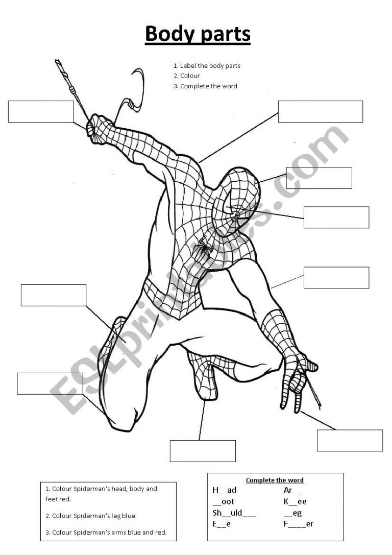 Spiderman Body Parts Esl Worksheetsarajbigg87 Spiderman Worksheets Spiderman Body Parts Esl Worksheetsarajbigg87 Spiderman Worksheets